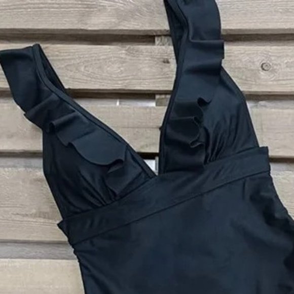 Sporlike | Swim | Sporlike One Piece Vneck Ruffle Bathing Suit New With ...